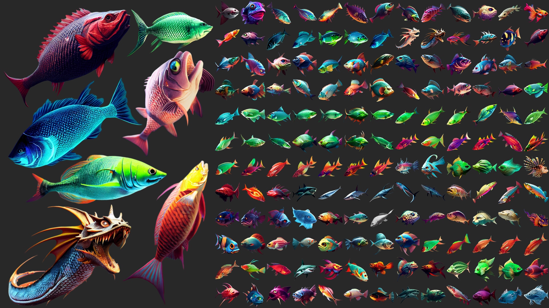 156 Fantasy Fish in 2D Assets - UE Marketplace