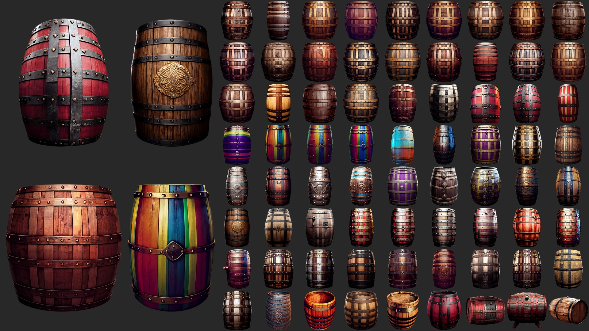 72 Barrels in 2D Assets - UE Marketplace