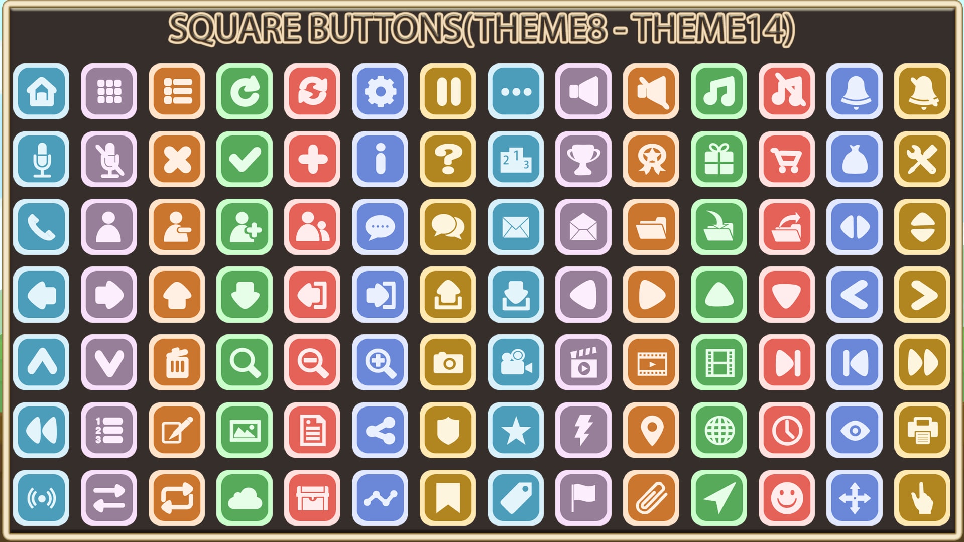 5000 Flat Buttons in 2D Assets - UE Marketplace