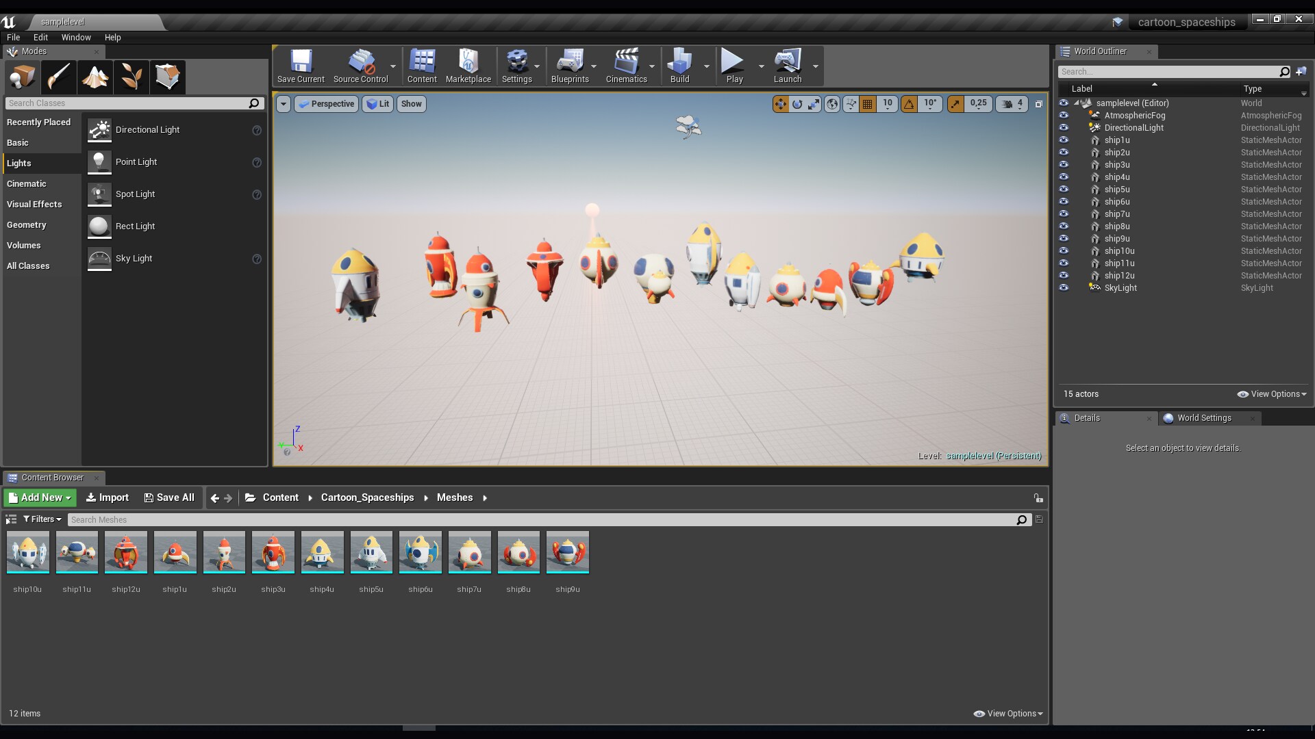 Cartoon Space Ships 3D in Props - UE Marketplace