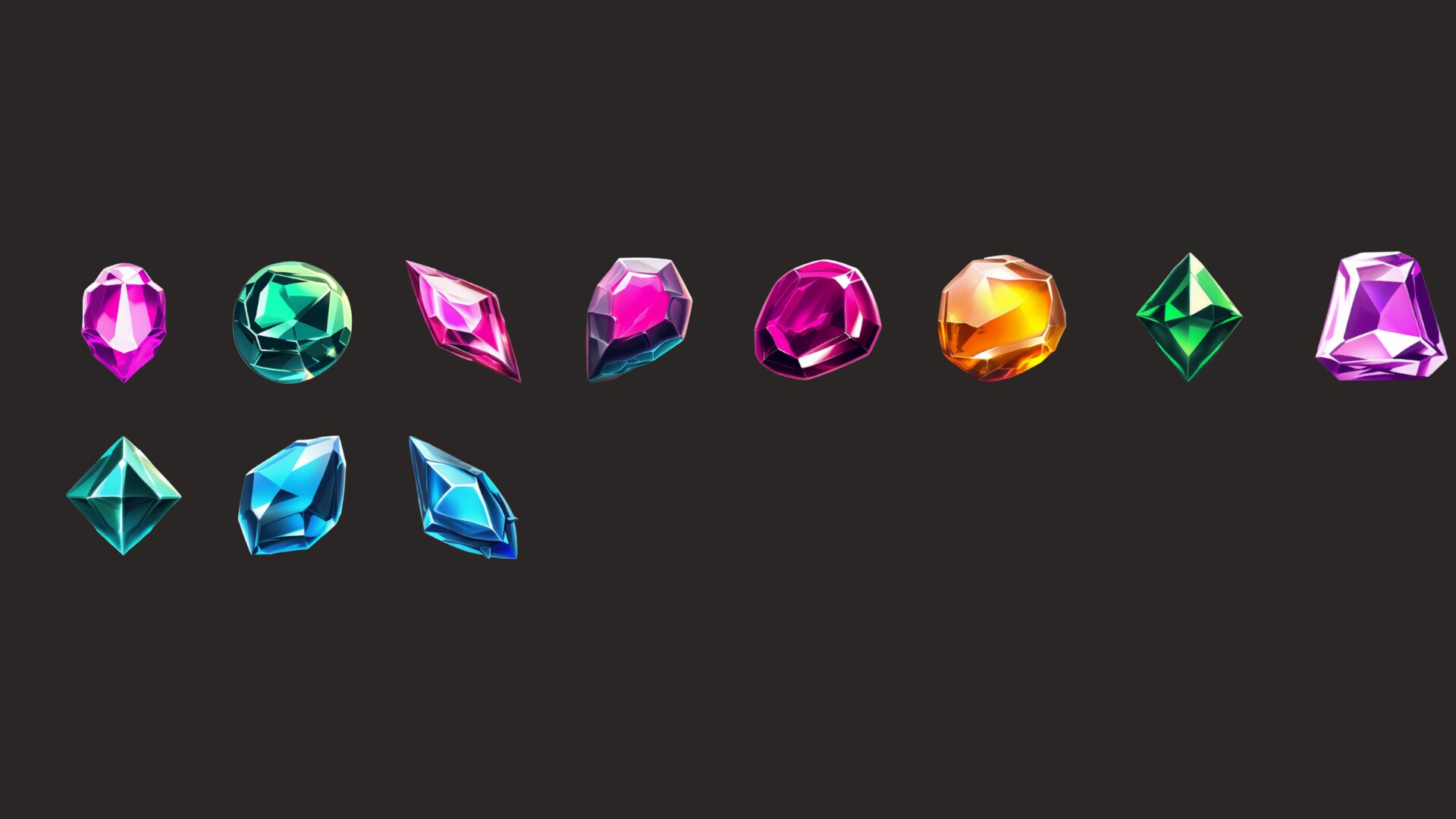 Magical Gems Pack 1：2Dアセット - UE マーケットプレイス
