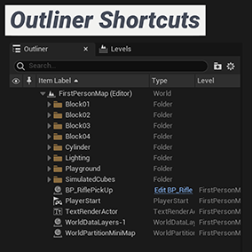 Outliner Shortcuts