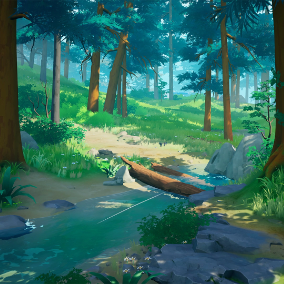Stylized Forest Lake Environment